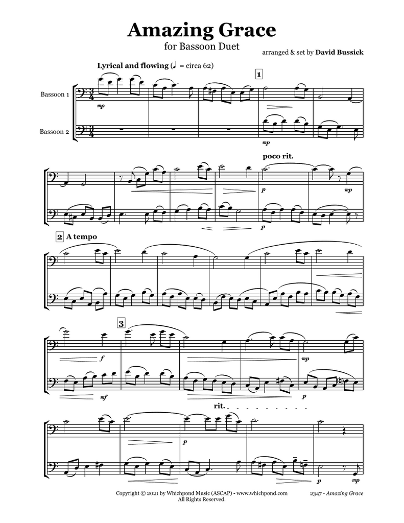 Amazing Grace Flute Duet