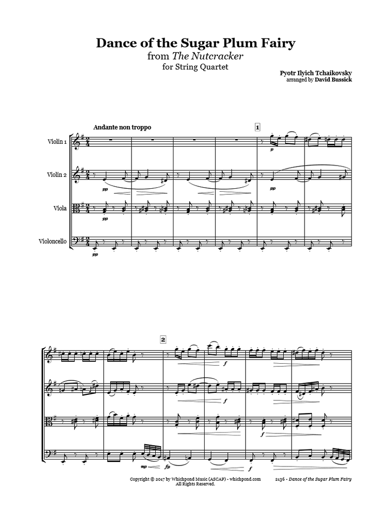 Nutcracker Sugar Plum Fairy String Quartet – Whichpond Music