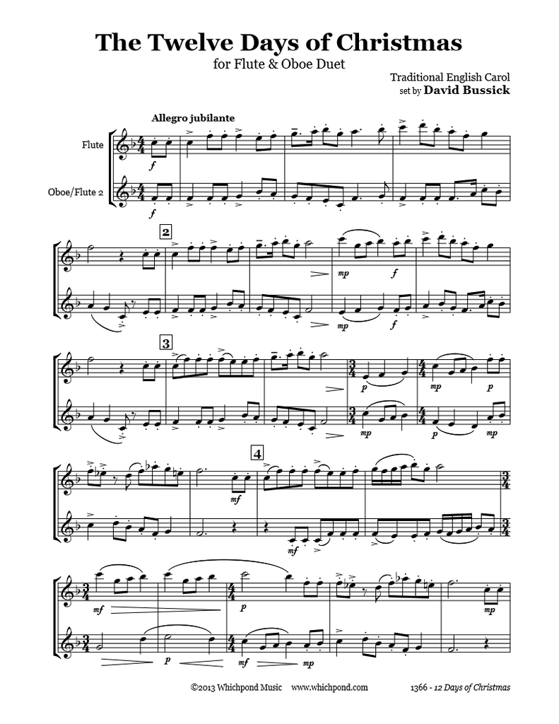 Christmas Sheet Music Flute