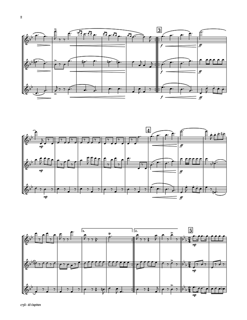 Sousa El Capitan March Flute Trio – Whichpond Music